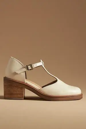 Seychelles Soulmate T-bar Heels - Cream Leather