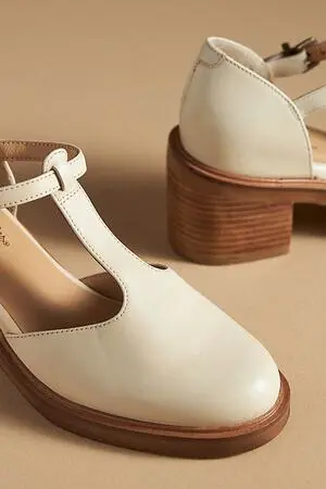 Seychelles Soulmate T-bar Heels - Cream Leather