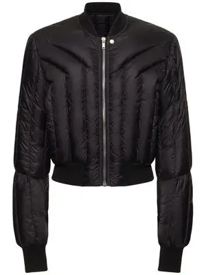 Rick Owens Liner Cropped Down Bomber Jacket - Black