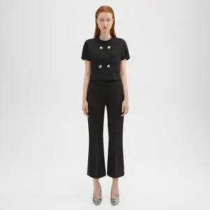 Theory Cropped Kick Pant - Black