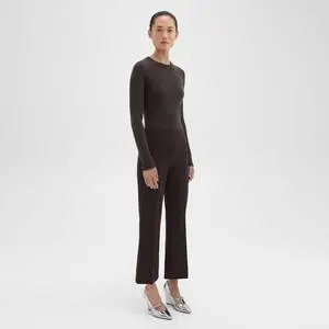 Theory Cropped Kick Pant - Mink