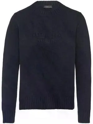 Prada Logo-embroidered Jumper - Blue