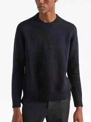 Prada Logo-embroidered Sweater - Blue