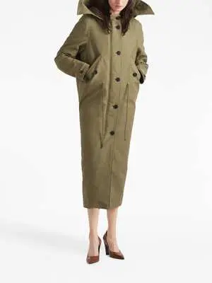Prada Single-breasted Long Coat - Green