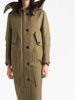 Prada Single-breasted Long Coat - Green