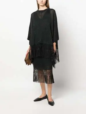 Brunello Cucinelli Fringed Edge Midi Skirt