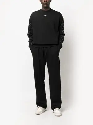Off-White Diag-embroidered Cotton Track Pants - Black