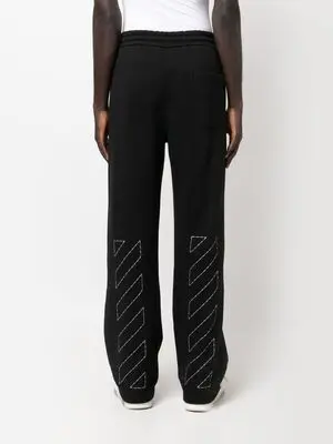 Off-White Diag-embroidered Cotton Track Pants - Black