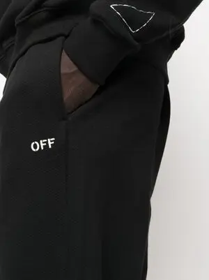 Off-White Diag-embroidered Cotton Track Pants - Black