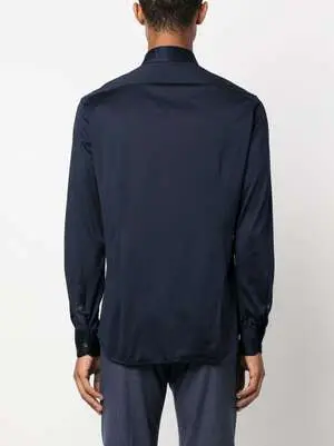 Corneliani Classic-collar Cotton Shirt - Blue