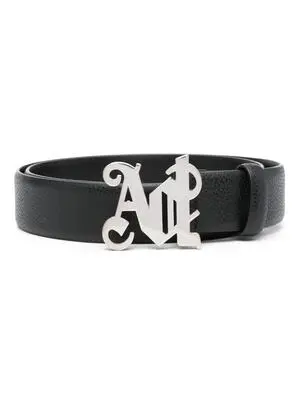 Palm Angels Pa Monogram Leather Belt - Black