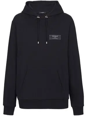 Balmain Logo-patch Cotton Hoodie