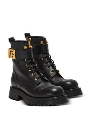 Balmain Romy Lace-up Leather Boots