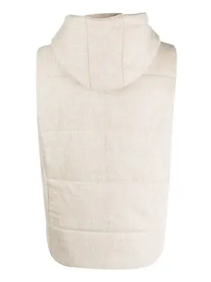 FILERIA Detachable Hood Virgin Wool Gilet
