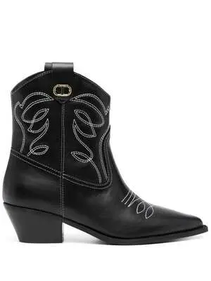 TWINSET 50mm Leather Texas Boots
