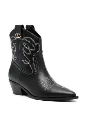 TWINSET 50mm Leather Texas Boots