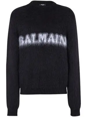 Balmain Logo-print Brushed Jumper - Black