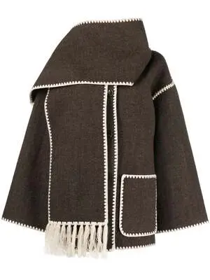 TOTEME Embroidered Scarf Jacket - Brown