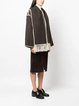 TOTEME Embroidered Scarf Jacket - Brown