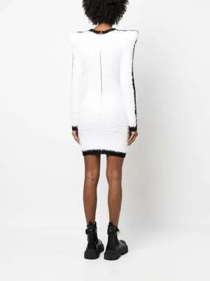 Balmain Contrasting Trim Bouclé Minidress