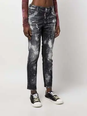 Dsquared2 Paint Splatter-effect Cropped Jeans