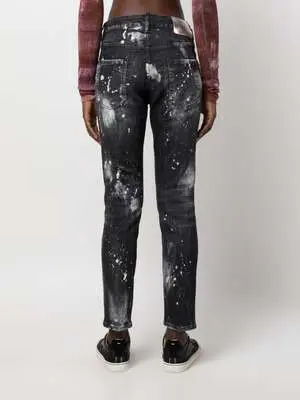 Dsquared2 Paint Splatter-effect Cropped Jeans