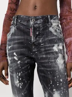 Dsquared2 Paint Splatter-effect Cropped Jeans
