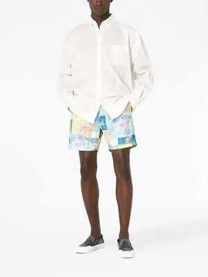 John Elliott Grid-print Shorts