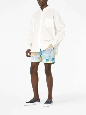 John Elliott Grid-print Shorts