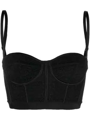 DEL CORE Lace-detailing Bustier Crop Top
