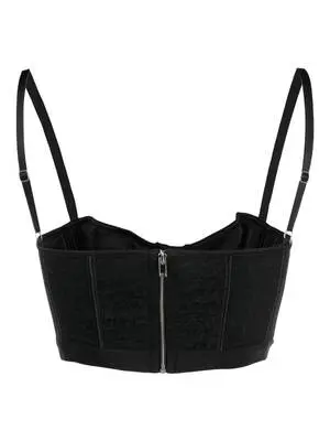 DEL CORE Lace-detailing Bustier Crop Top
