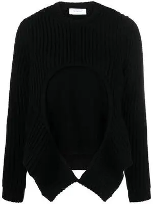 Off-White Ribbed Knit Layered Jumper