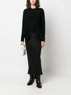 Off-White Ribbed Knit Layered Jumper
