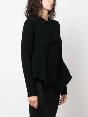 Off-White Ribbed Knit Layered Jumper