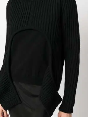 Off-White Ribbed Knit Layered Jumper