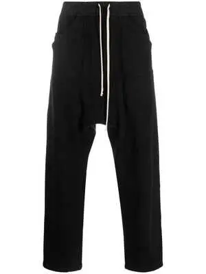 Rick Owens Drawstring-waistband Drop-crotch Trousers - Black