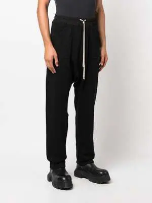 Rick Owens Drawstring-waistband Drop-crotch Trousers - Black