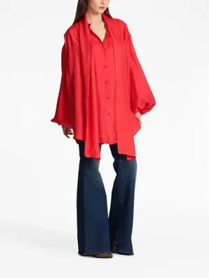 Balmain Monogram-jacquard Silk Shirt