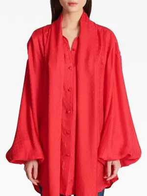 Balmain Monogram-jacquard Silk Shirt