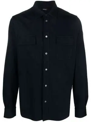 Kiton Logo-embroidered Stretch-cotton Shirt - Blue