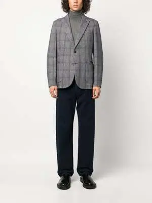CIRCOLO 1901 Plaid-check Single-breasted Blazer - Blue