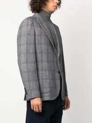 CIRCOLO 1901 Plaid-check Single-breasted Blazer - Blue