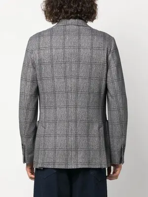 CIRCOLO 1901 Plaid-check Single-breasted Blazer - Blue