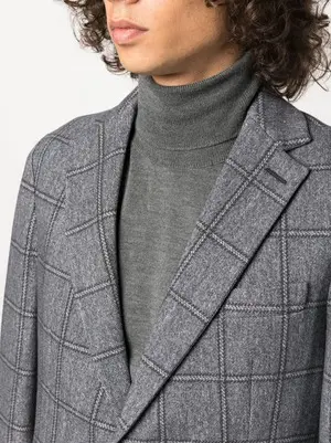 CIRCOLO 1901 Plaid-check Single-breasted Blazer - Blue