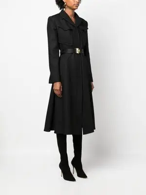 Elisabetta Franchi Logo-detail Belted Coat