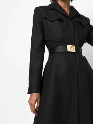 Elisabetta Franchi Logo-detail Belted Coat