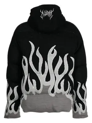 HACULLA. Up In Flames Zip-up Puffer Jacket - Black