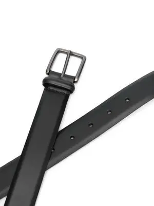 ORTIGNI Leather Buckle Belt - Black