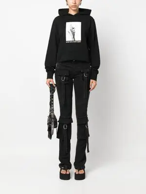 Palm Angels Cropped Photograph Print Hoodie