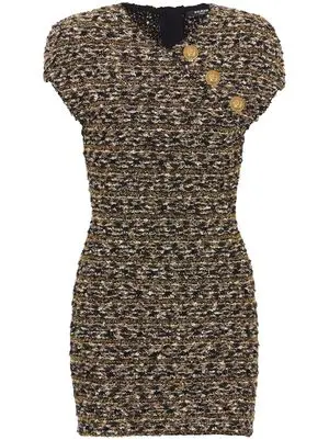 Balmain Lurex Tweed Mini Dress